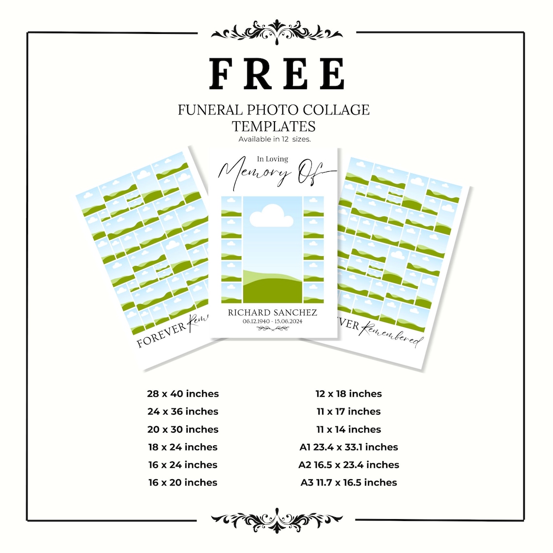 Editable Celebration of Life Funeral Poster, Printable Welcome Sign ...