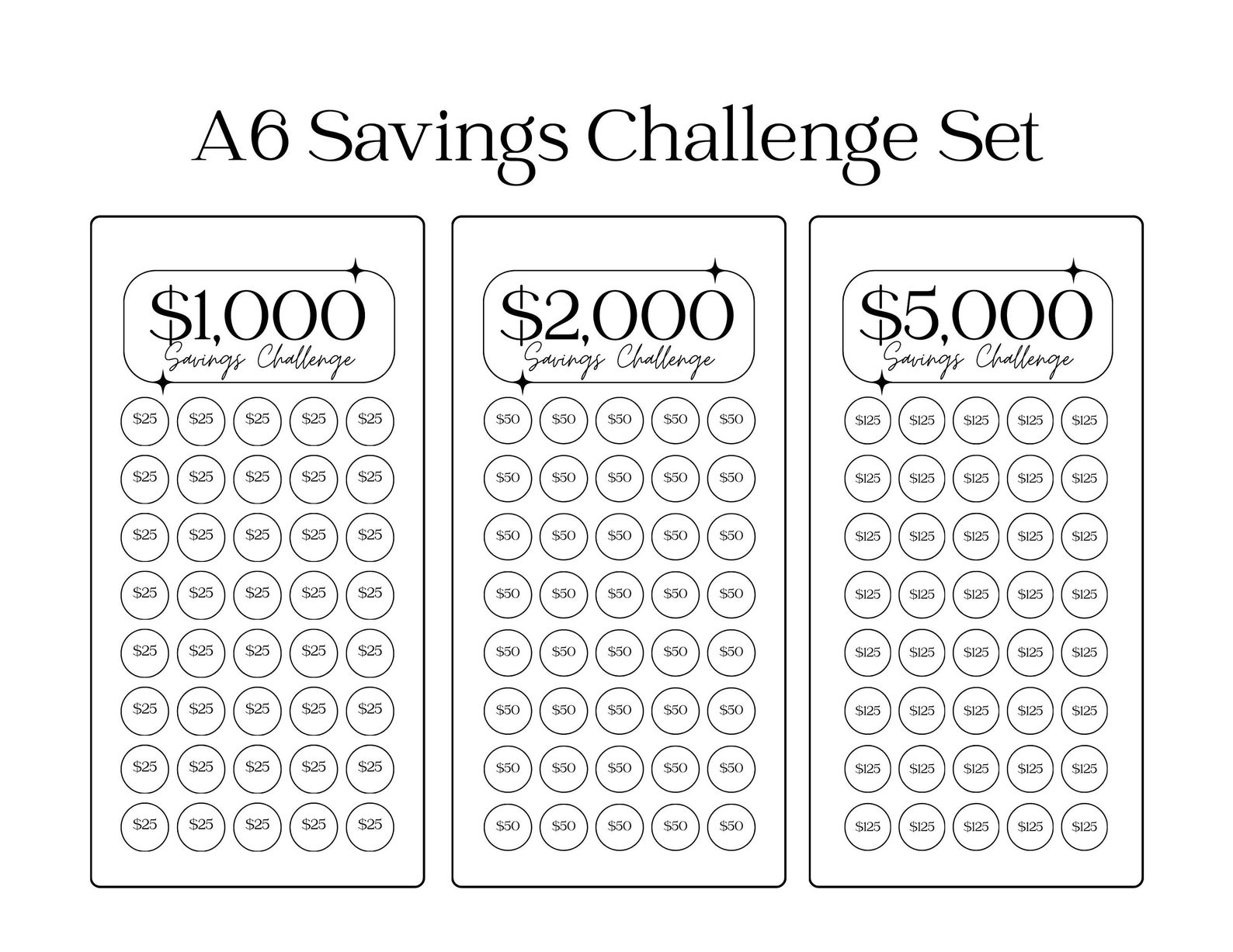 Budget Binder A6 Insert Savings Tracker 1K 2K 5K Savings Challenge ...