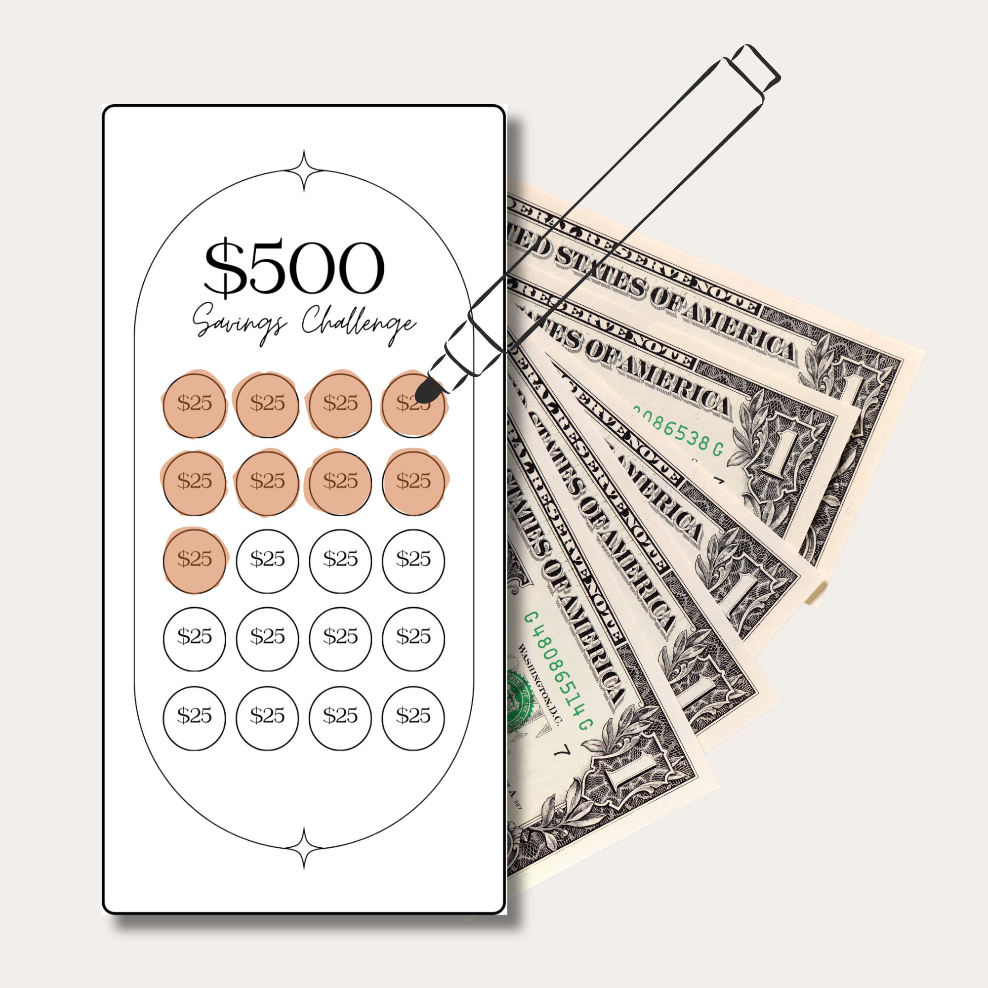 Savings Tracker A4 A5 Letter Sparkle Savings Challenge Printable ...