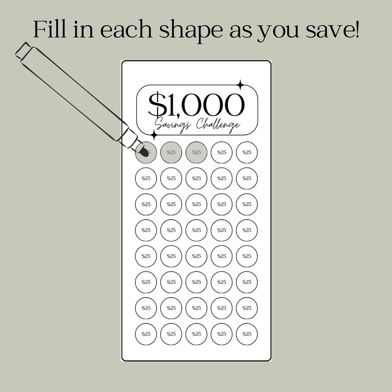 Savings Tracker A4 A5 Letter Sparkle Savings Challenge Printable ...