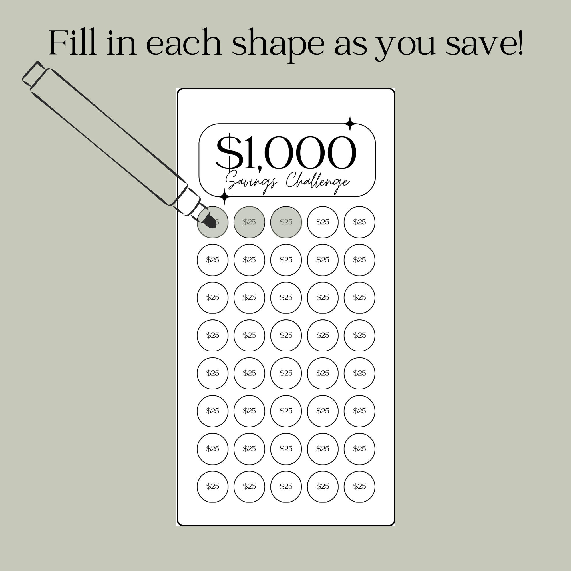 Savings Tracker A4 A5 Letter Sparkle Savings Challenge Printable ...