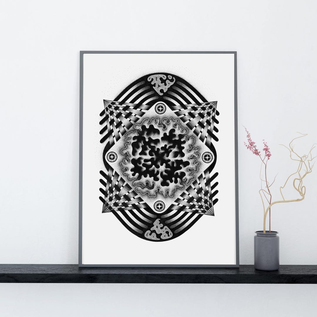 Psyche - Geometric Ink Drawing Fine Art Print - Etsy