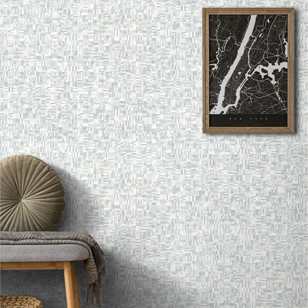 Maki Striped Harmony - White, Gray & Subtle Green Wallpaper, Premium ...