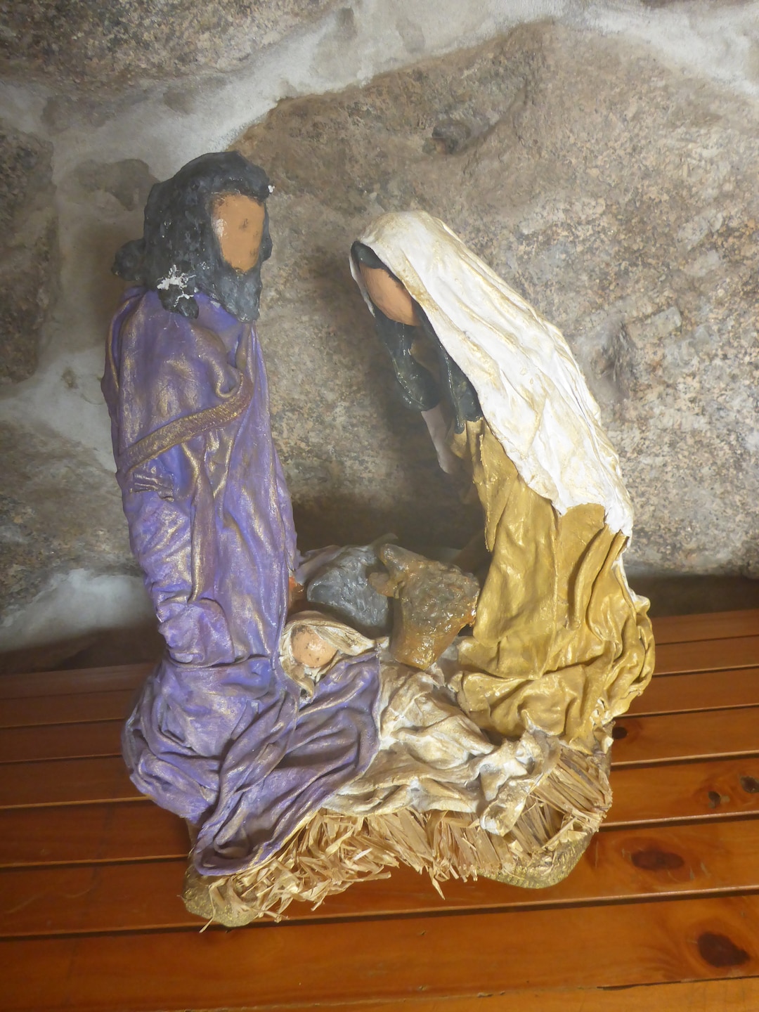 BIG Nativity Scene Mary Joseph Jesus Paper Cardboard Craft /children ...