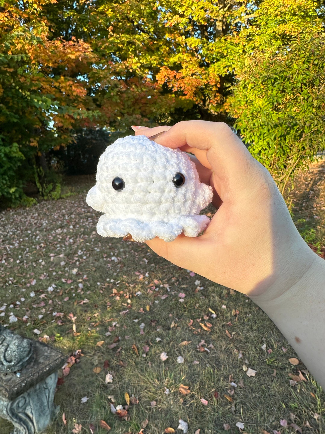 Mini Crochet Ghost Plushie Halloween Fall Cute Stuffed Animal - Etsy