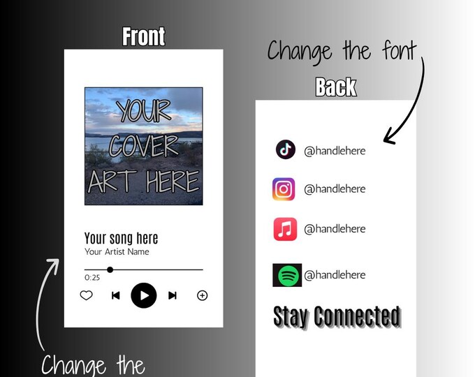 Spotify Business Card Template for Musician Editable Canva Template ...
