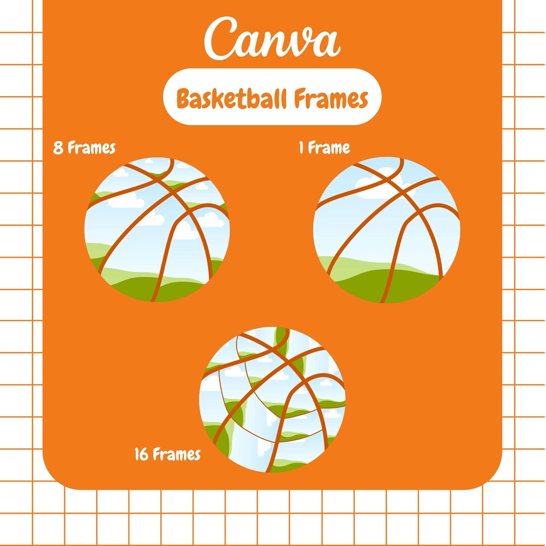 Basketball Canva Frame, Custom Canva Frame, Drag and Drop Frame ...
