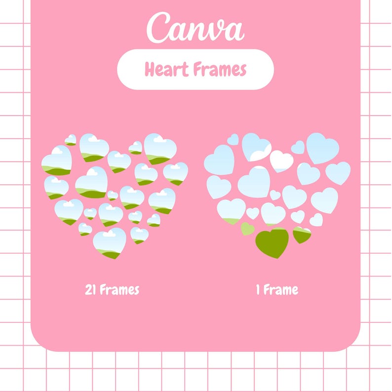 Canva Heart Frames, Editable Canva Frame, Make Your Own Png, Drag and ...