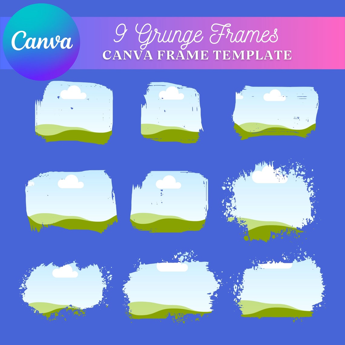 Canva Frames Bundle, Canva Frame Template, Custom Frames, Drag and Drop ...