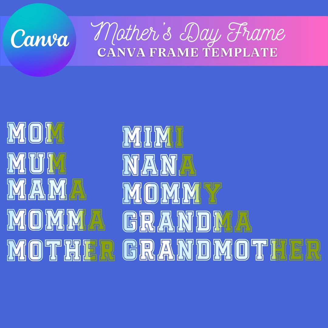 Mother's Day Canva Frame, Mother Photo Frame, Mama Add Photo, Mom Photo ...