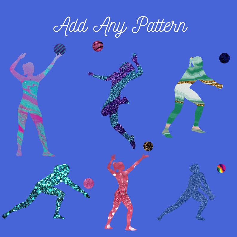 Volleyball Silhouette Canva Frames, Canva Frames Bundle, Volleyball ...