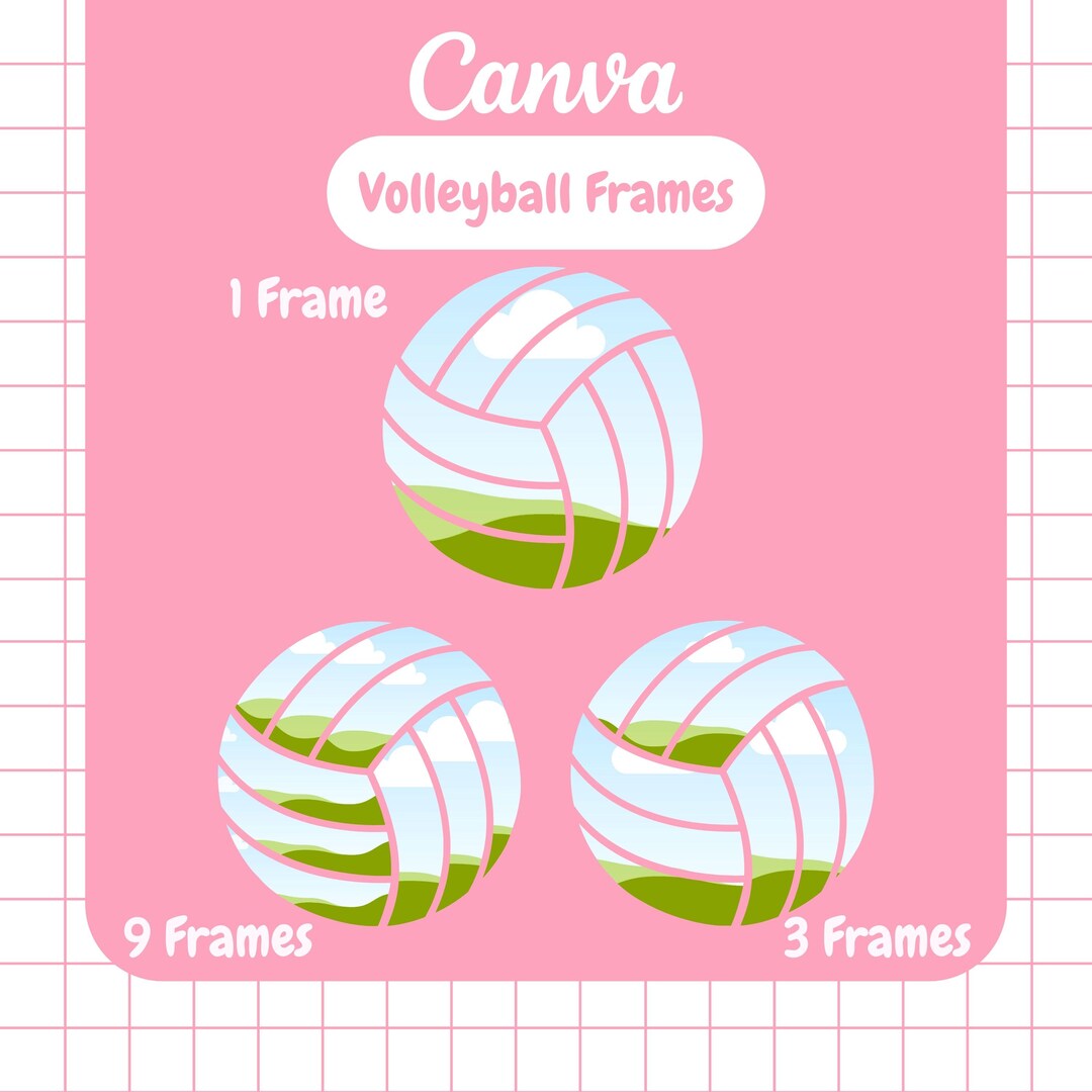 Volleyball Canva Frames, Editable Canva Frame, Canva Custom Frame ...