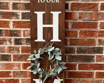 Porch Leaner, Welcome Porch Sign, Front Door Sign, Leaning Porch Sign ...