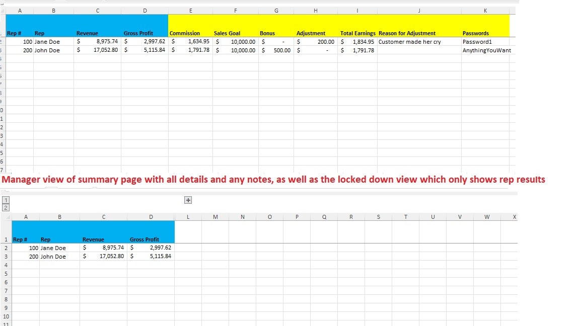 Sales Commission Statement Template With Individual Passwords - Etsy