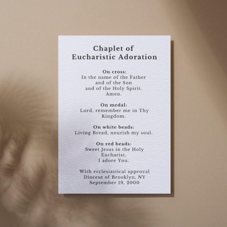 Catholic Chaplet of Eucharistic Adoration, Catholic Chaplet of ...