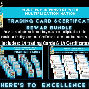 Multiplication Trading Cards - Etsy
