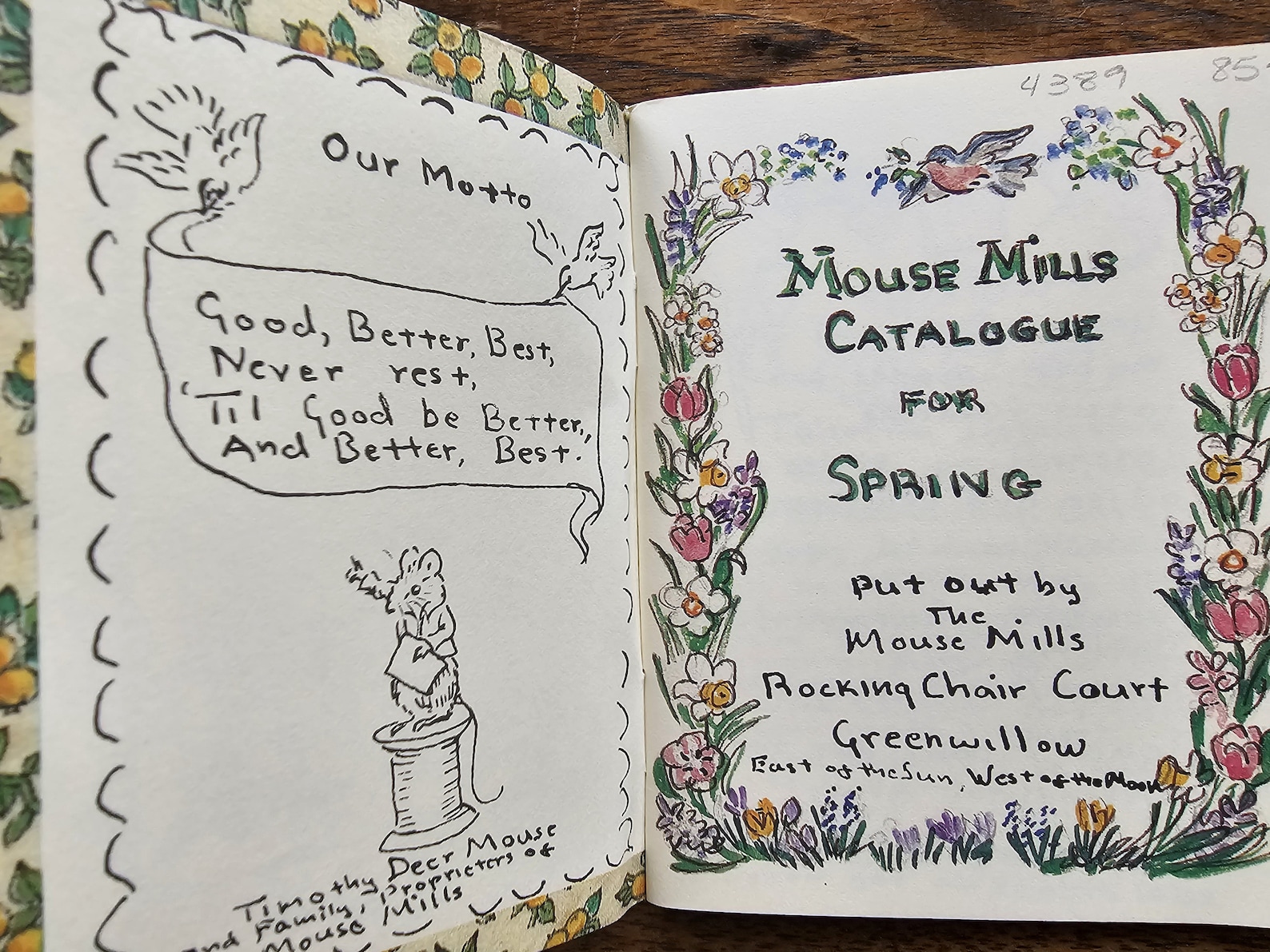 SIGNED: Tasha Tudor Mouse Mills Catalogue for Spring Jenny Wren Press ...