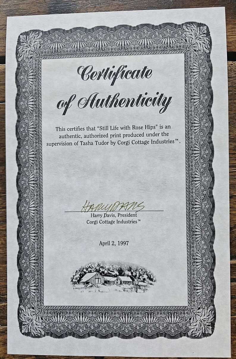 Tasha Tudor SIGNED & Numbered 371/500 Print: "still Life With Rose Hips ...