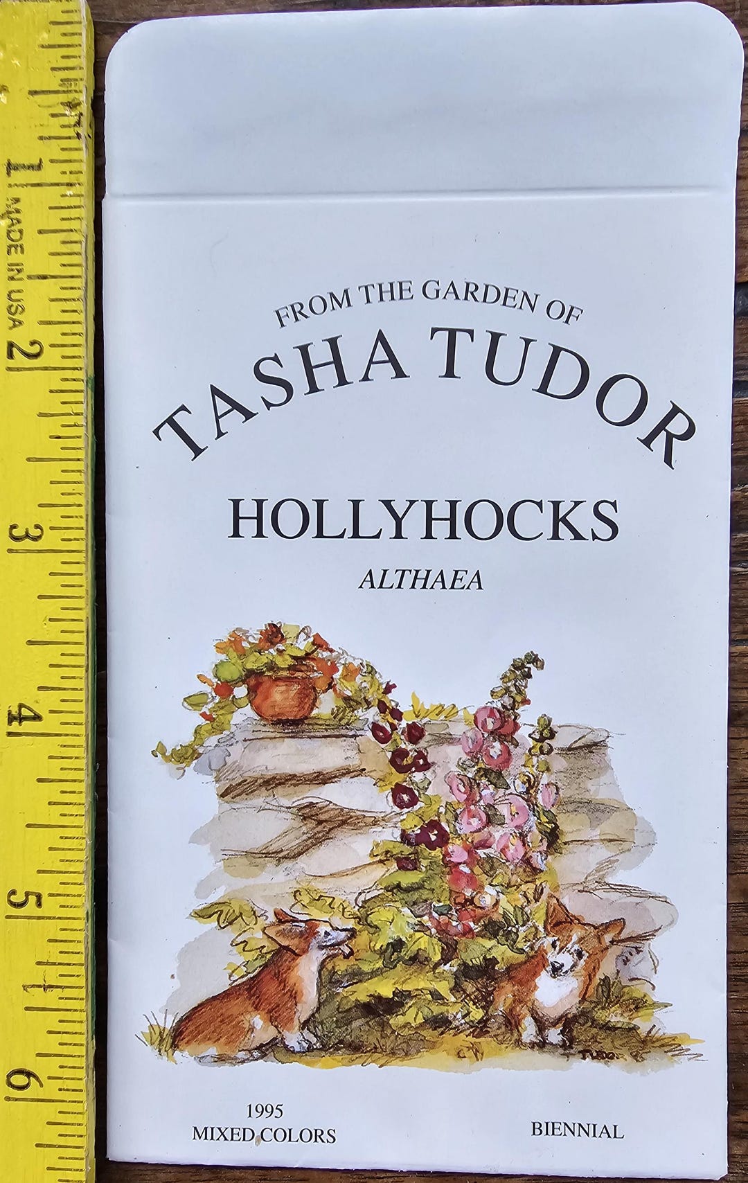 TASHA TUDOR Hollyhocks Althaea Empty Seed Package "from the Garden of ...