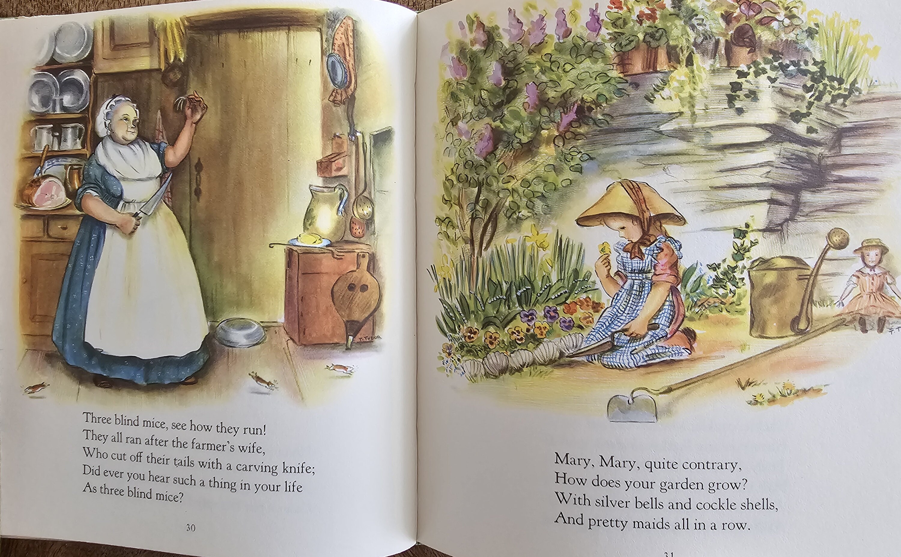 TASHA TUDOR Mother Goose. 1944 Pub. by Henry Z. Walck, Inc. 77 Verses ...