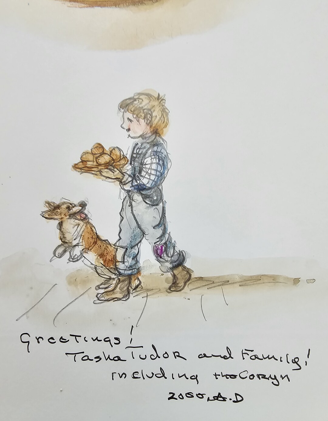 Original Watercolor by Tasha Tudor Done in Inside Fly of the Tasha ...