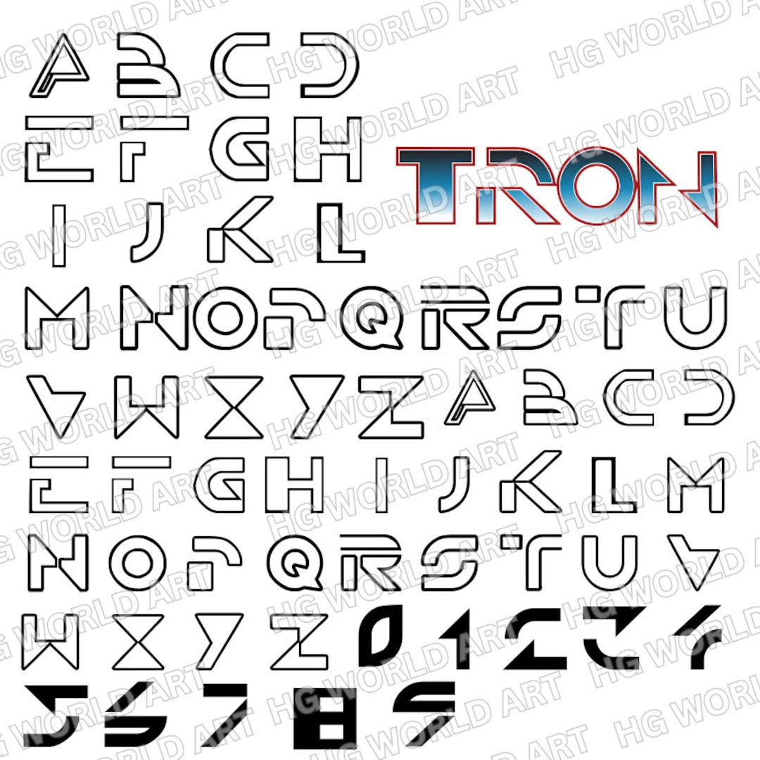 Tron Font, Tron Svg, Tron Font Svg, Tron Font Cricut, Tron Font ...
