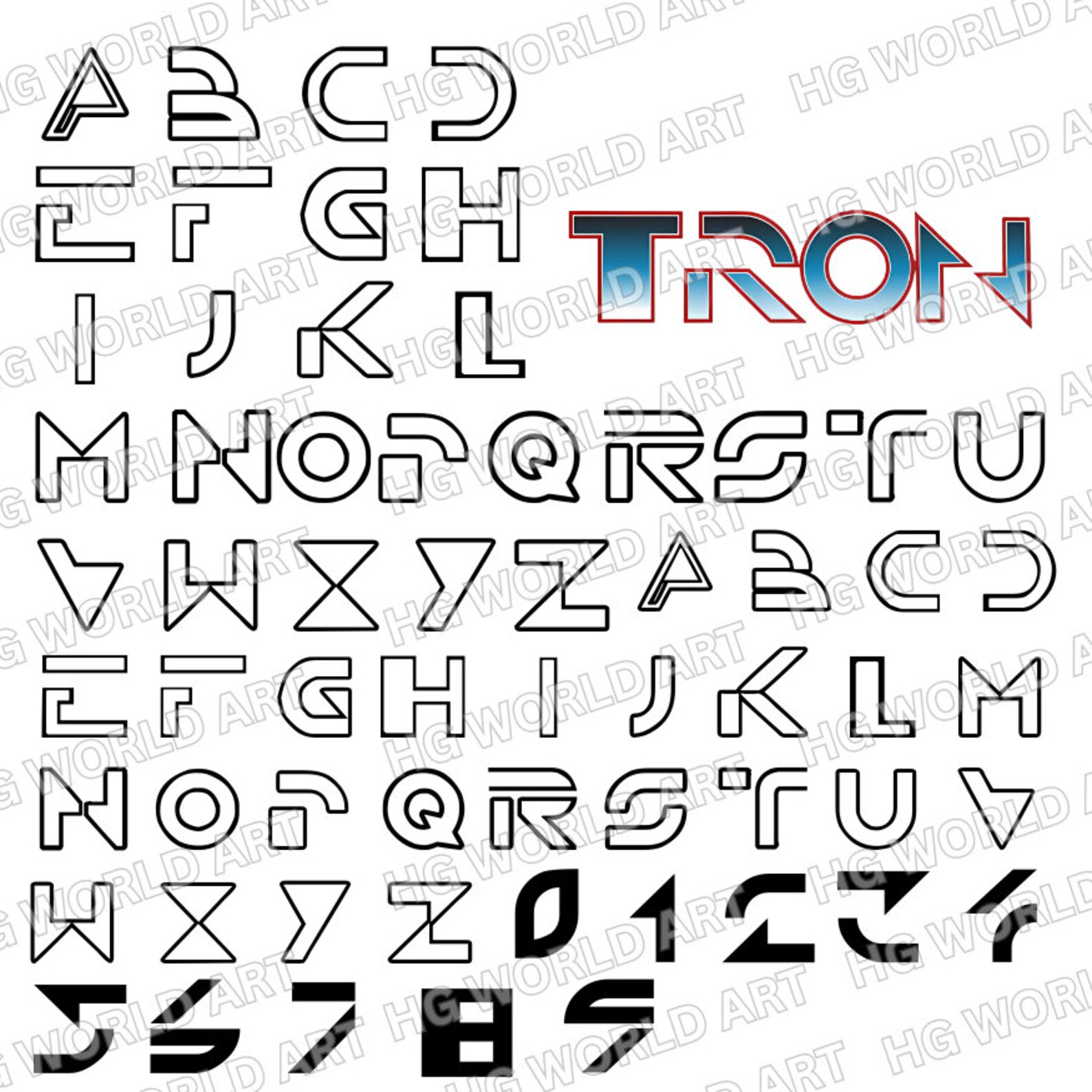 Tron Font, Tron Svg, Tron Font Svg, Tron Font Cricut, Tron Font ...