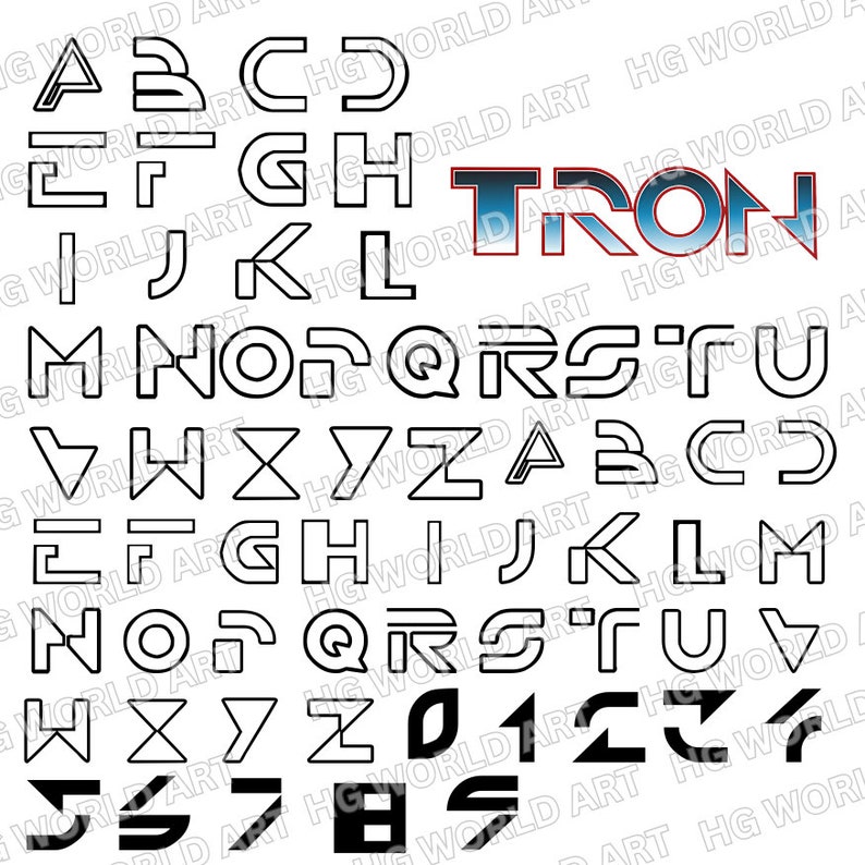 Tron Font, Tron Svg, Tron Font Svg, Tron Font Cricut, Tron Font ...
