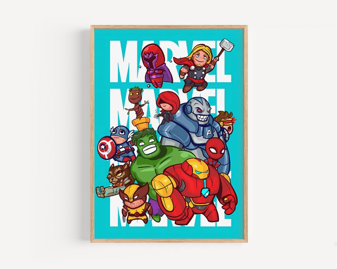 Superheroes Digital Posters, Boy Bedroom Decor, Kids Printable Wall Art ...