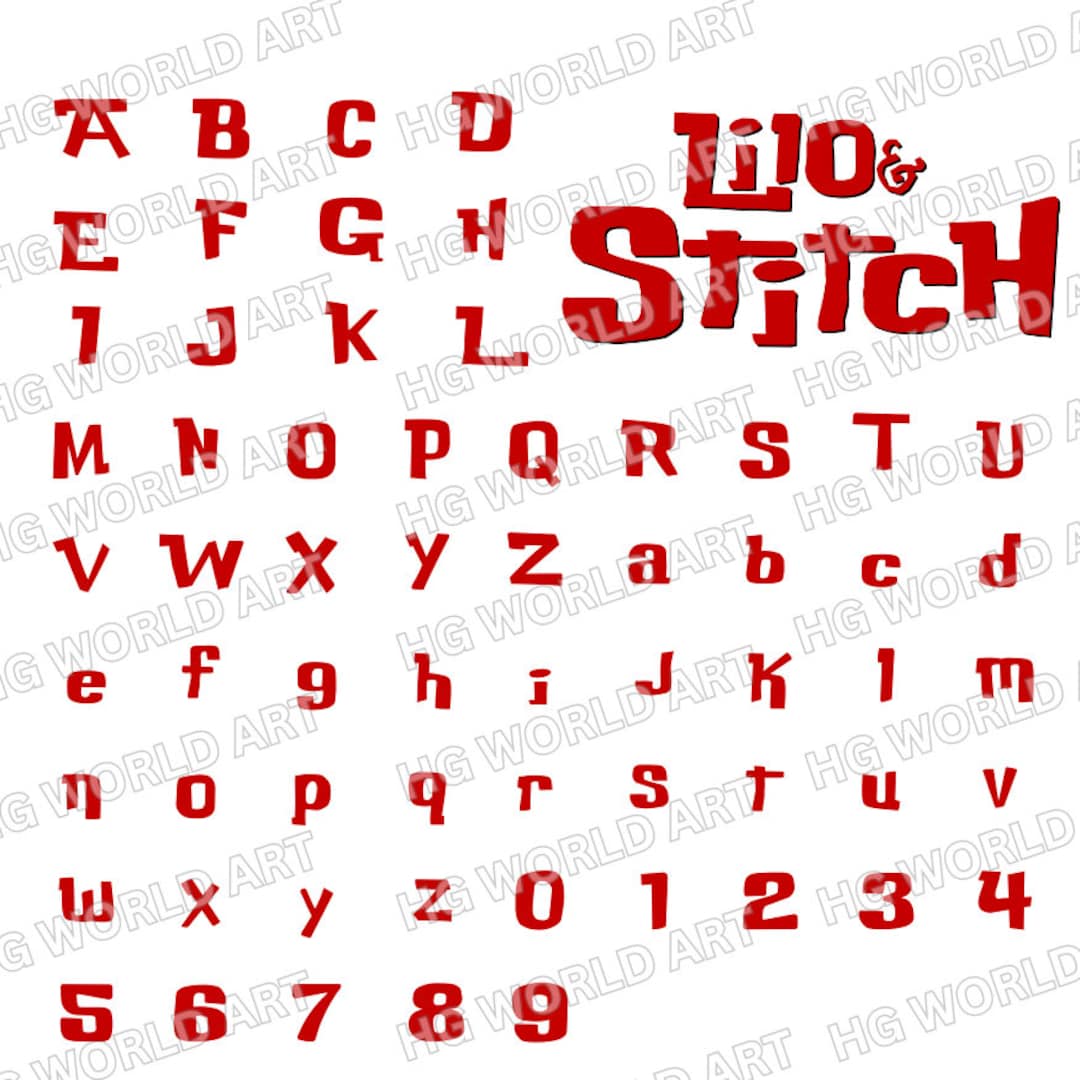 Lilo and Stitch Font, Stitch Font, Lilo Font, Lilo and Stitch Svg, Lilo ...