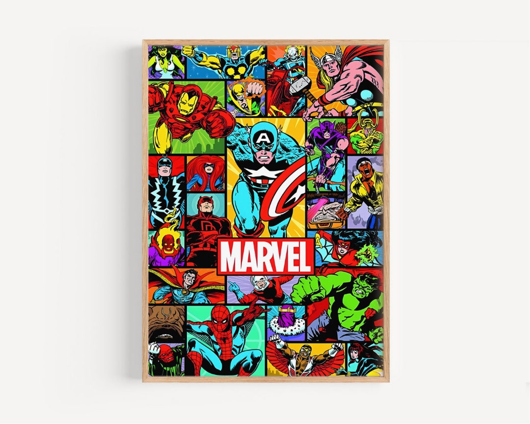 Superheroes Digital Posters, Boy Bedroom Decor, Kids Printable Wall Art ...