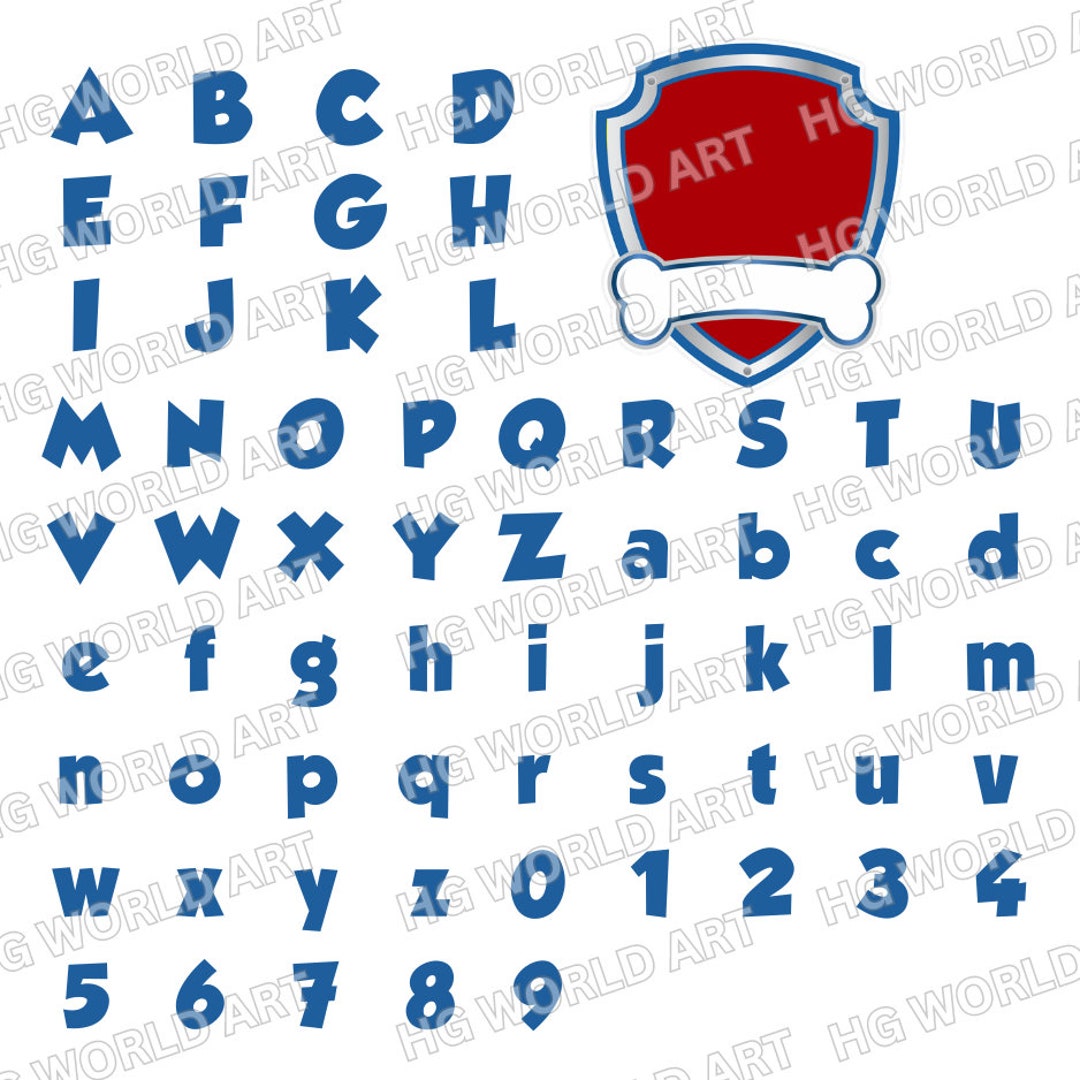 Paw Font, Patrol Font, Paw Svg, Patrol Svg, Patrol Font Svg, Patrol ...