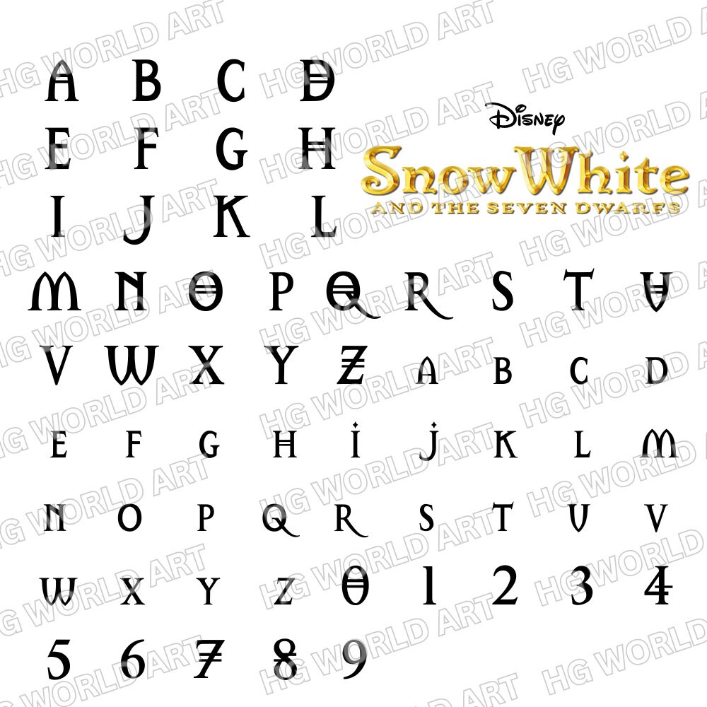 Snow White Font, Princess Font, Snow White Svg, Snow White Font Svg ...