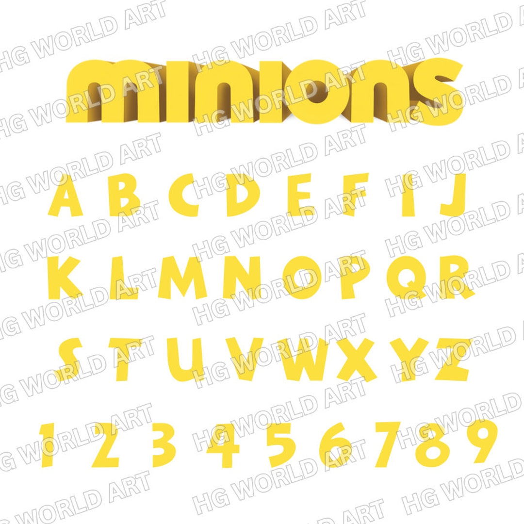 Minions Font, Minions Svg, Minions Font Svg, Minions Font Cricut ...