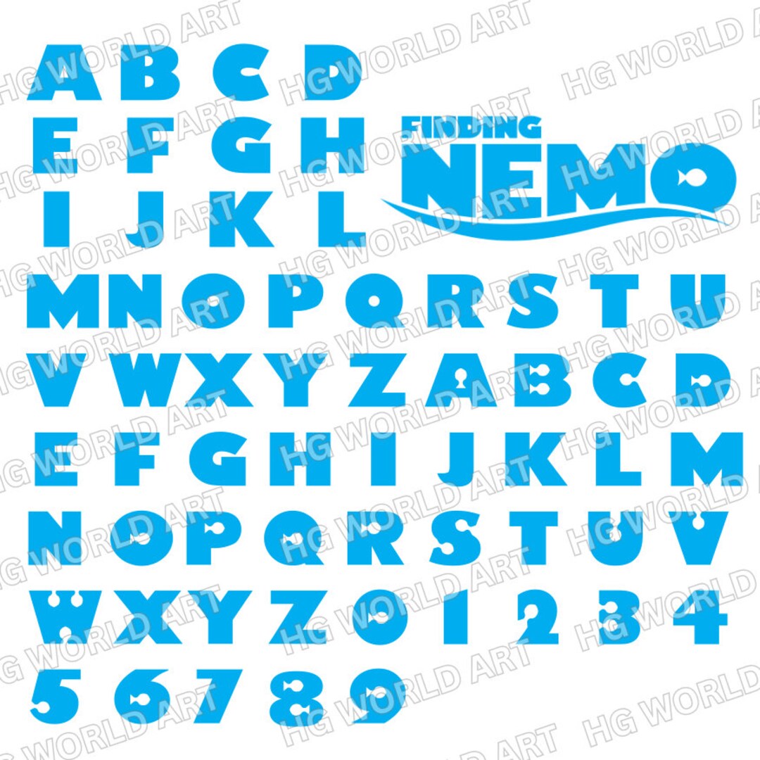 Nemo Font, Nemo Font Cricut, Nemo Font Svg, Nemo Font Silhouette, Nemo ...