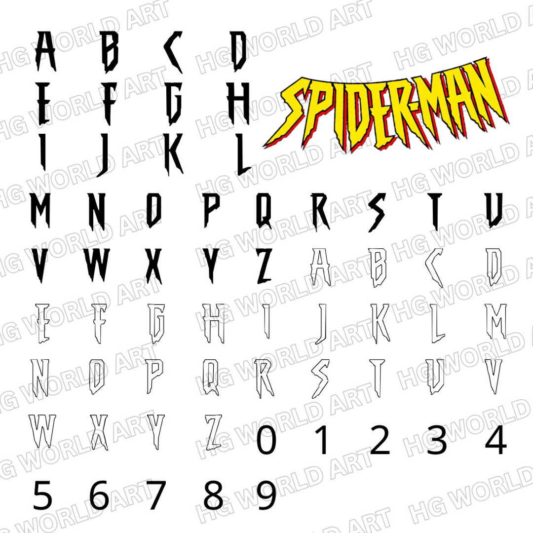 Spider Font, Man Font, Spider Svg, Man Svg, Spider Font Svg, Spider ...