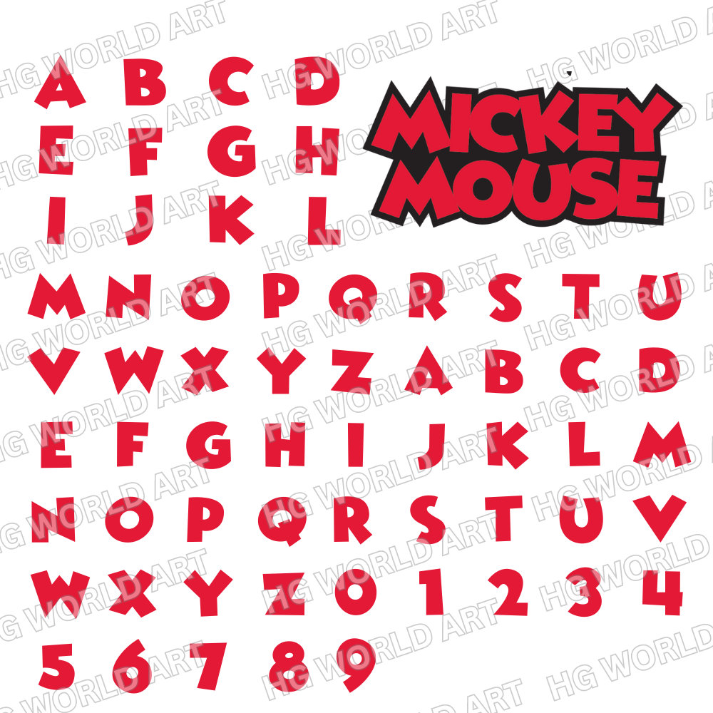 Mickeyy Font, Mickeyy Font Svg, Mickeyy Letters Svg, Mickeyy Font ...