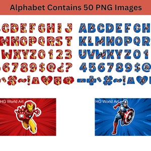 450 IMAGES 9 Superhero Alphabets Different Backgrounds Png Superhero ...