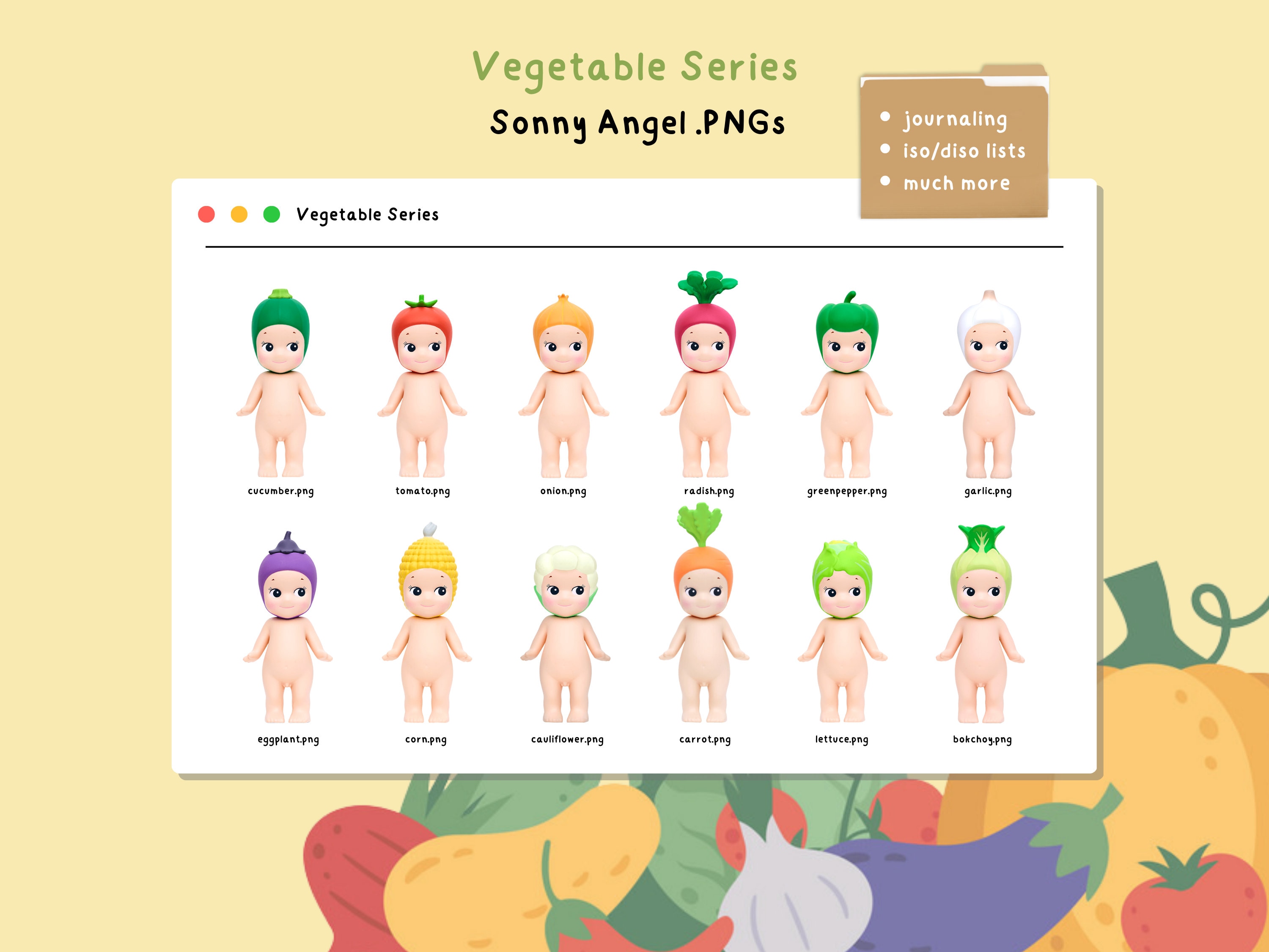 Sonny Angel Vegetable Series Transparent Clipart Pngs (12 Clipart for ...