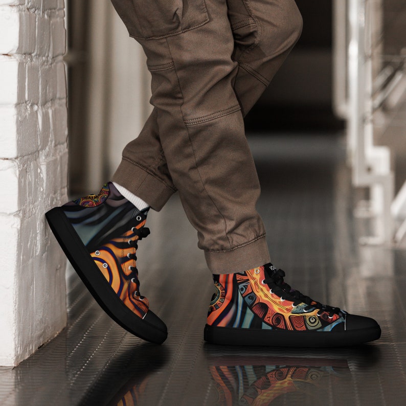 Trippy Art High Top Canvas Shoes: Psychedelic Festival Wear - Etsy