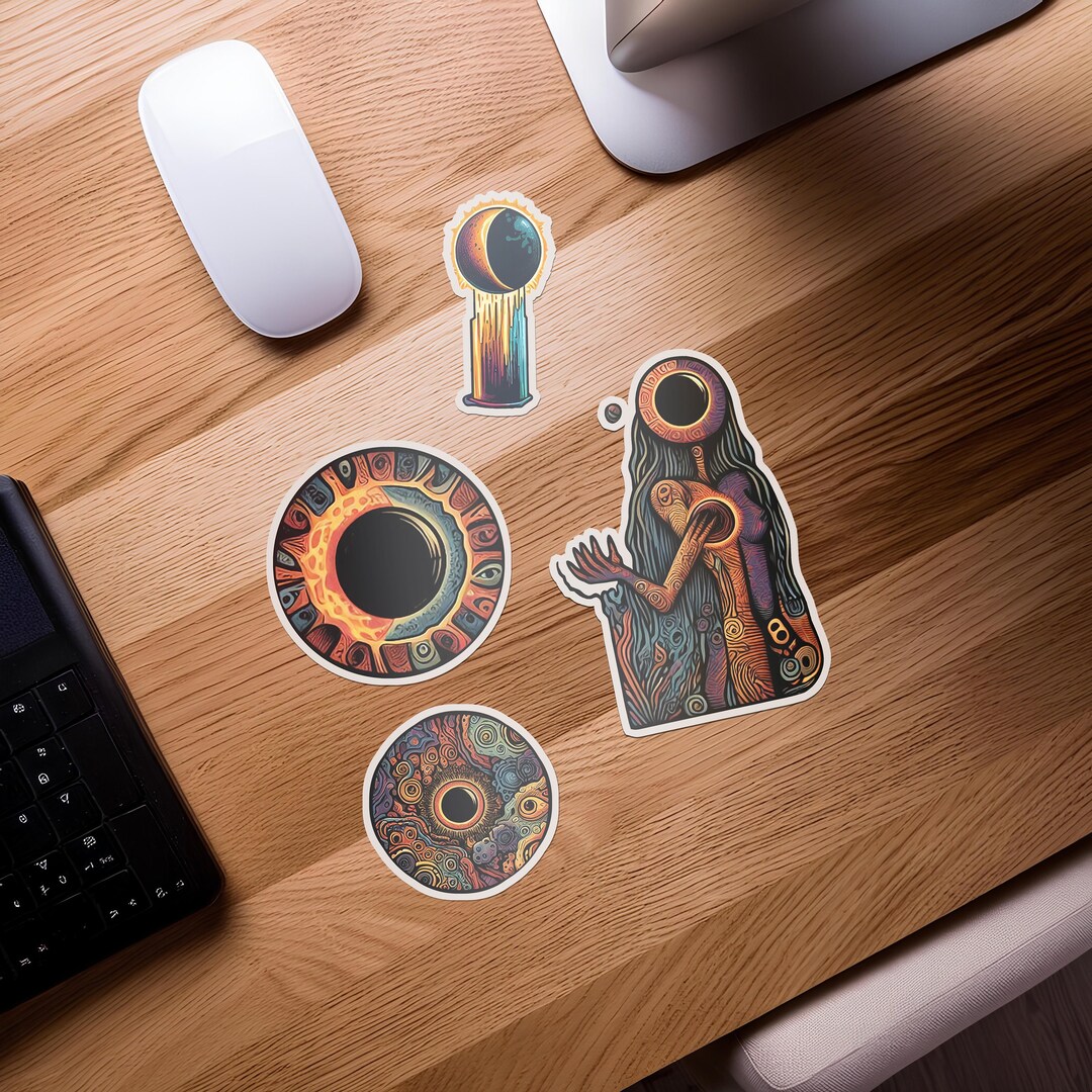 Trippy Vinyl Big Stickers & Packs | Aesthetic Art Psychedelic Planets ...