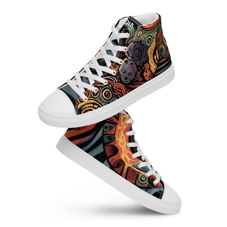 Trippy Art High Top Canvas Shoes: Psychedelic Festival Wear - Etsy