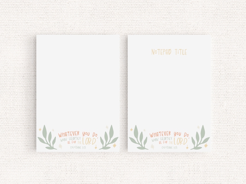 Custom Bible Verse Notepad, Personalized Christian Notepad and ...