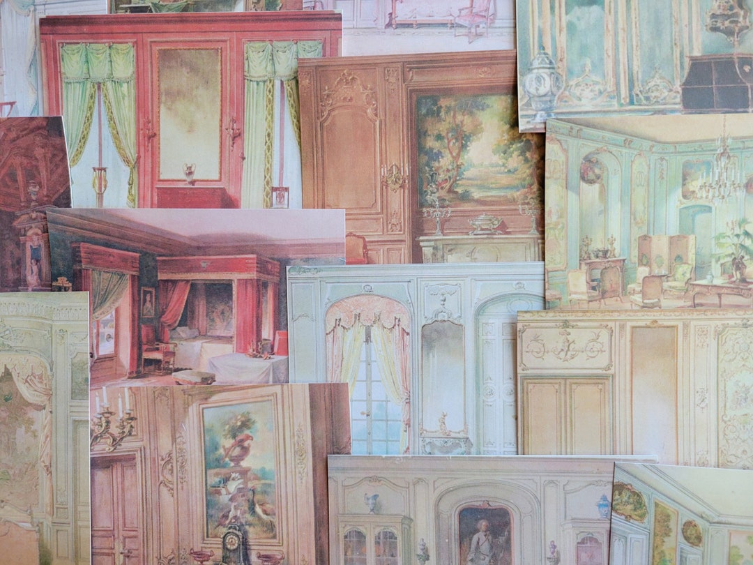 French Regency Era Ephemera, Vintage Reprints of King Louis VIX Palace ...