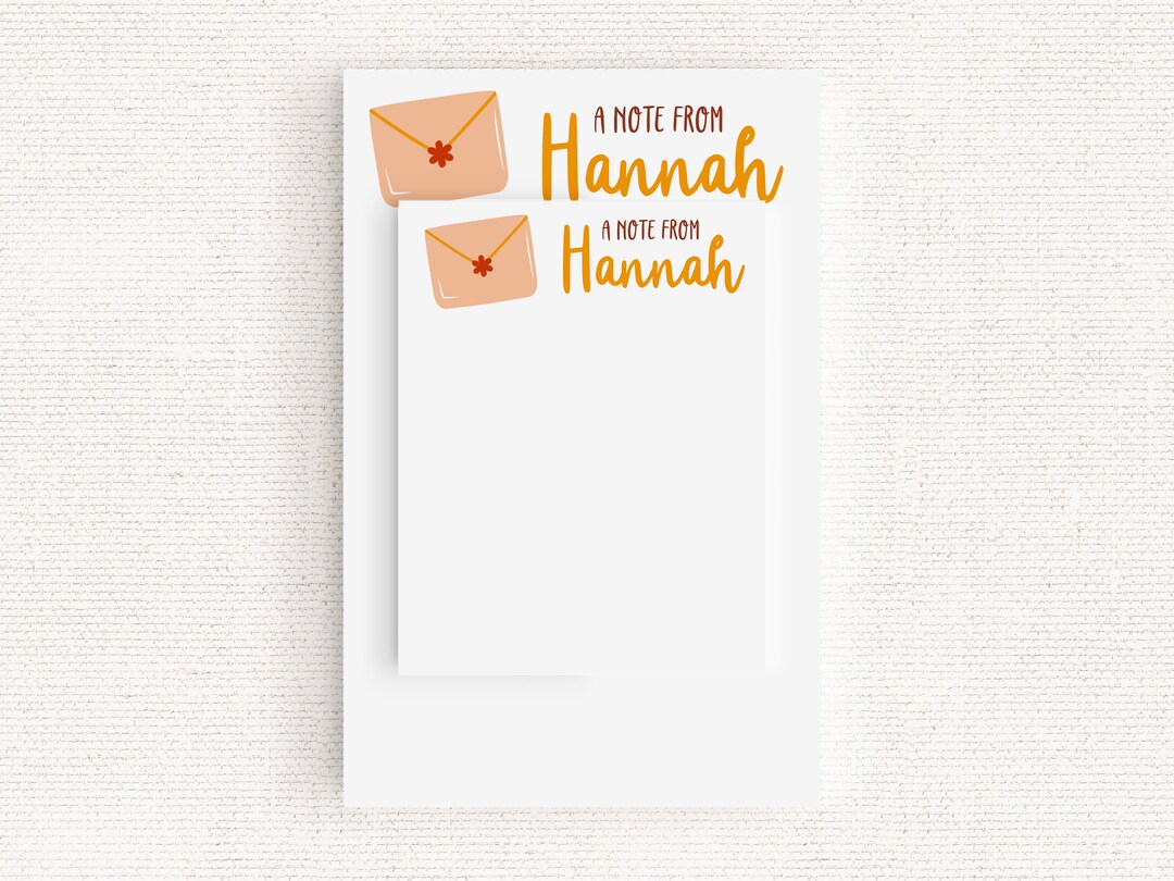 Custom Notepad Personalized With Name or Title Cute Message Stationary ...