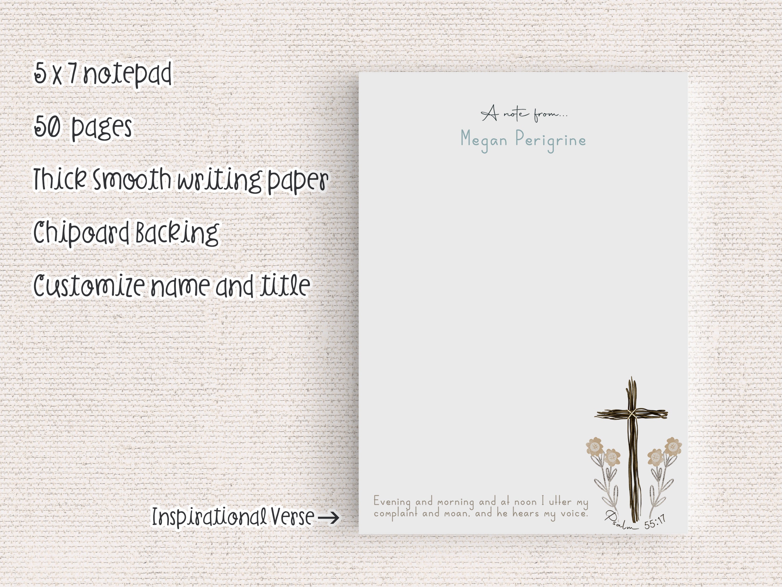 Custom Notepad With Bible Verse From Psalms Personalized Writing Paper ...