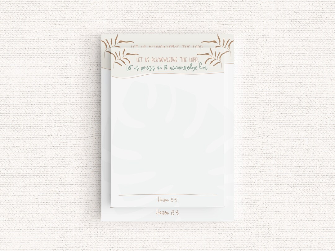 Custom Notepad With Bible Verse From Hosea Personalized Note Pad for ...
