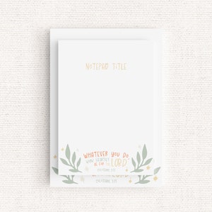 Custom Bible Verse Notepad, Personalized Christian Notepad and ...