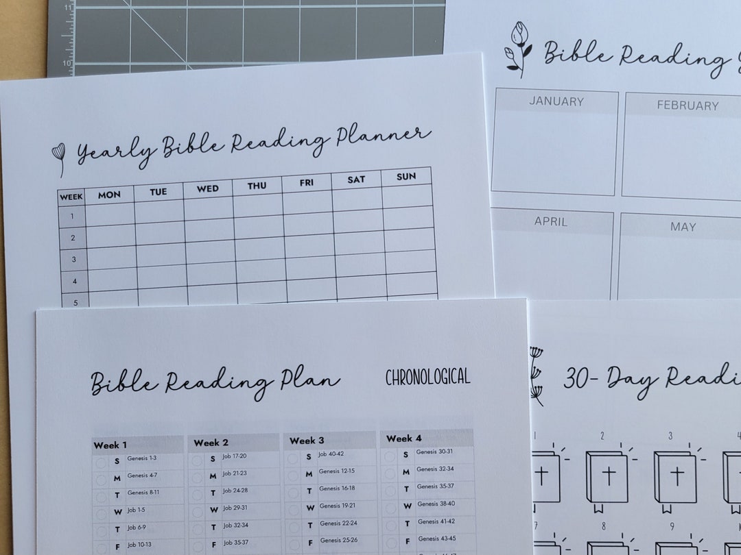 Bible Reading Planner Worksheets for Christians With Yearly ...