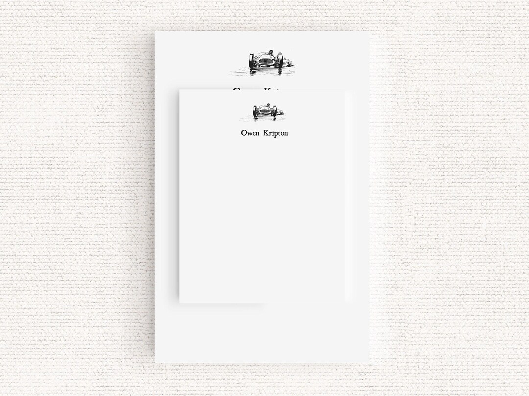 Personalized Vintage Race Car Notepad for Men | Custom Classic Racing ...